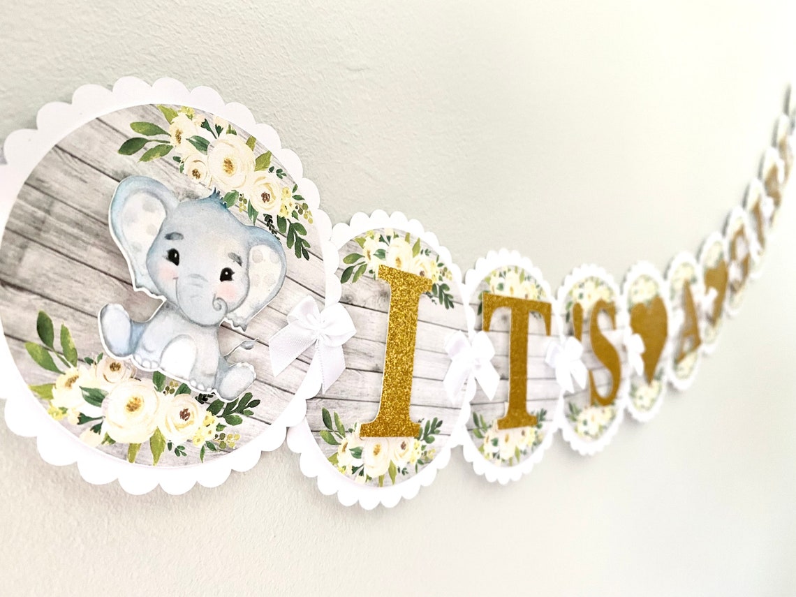 Baby Shower Banner It's A Girl Banner Baby White - Etsy
