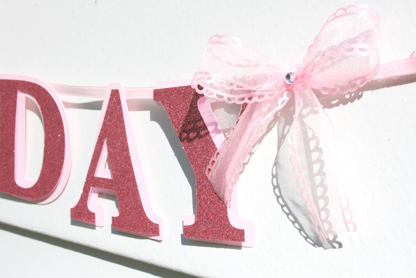 Birthday Banner Girls Pink Birthday Decorations First - Etsy