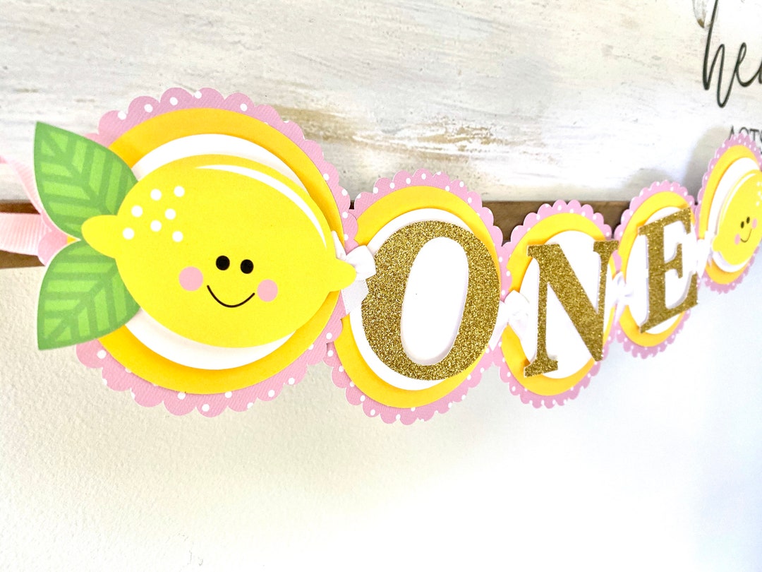 Lemon Theme Birthday Banner Customized With Name High Chair - Etsy