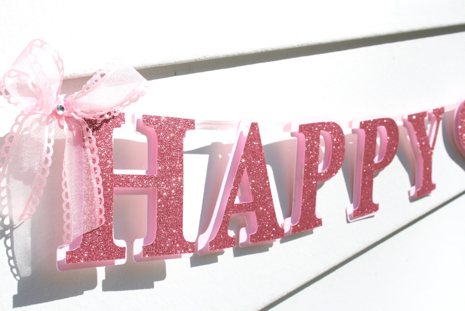 Birthday Banner Girls Pink Birthday Decorations First - Etsy