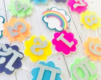 Rainbow Birthday Banner Rainbow Birthday Decorations | Etsy