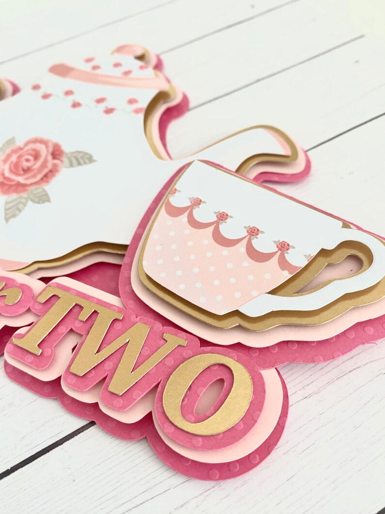 Tea for Two Cake Topper Tea Party Birthday Decorations Tea - Etsy
