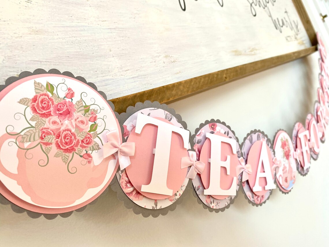 Tea Party Birthday Banner Princess Tea Party Tea for Two | Etsy