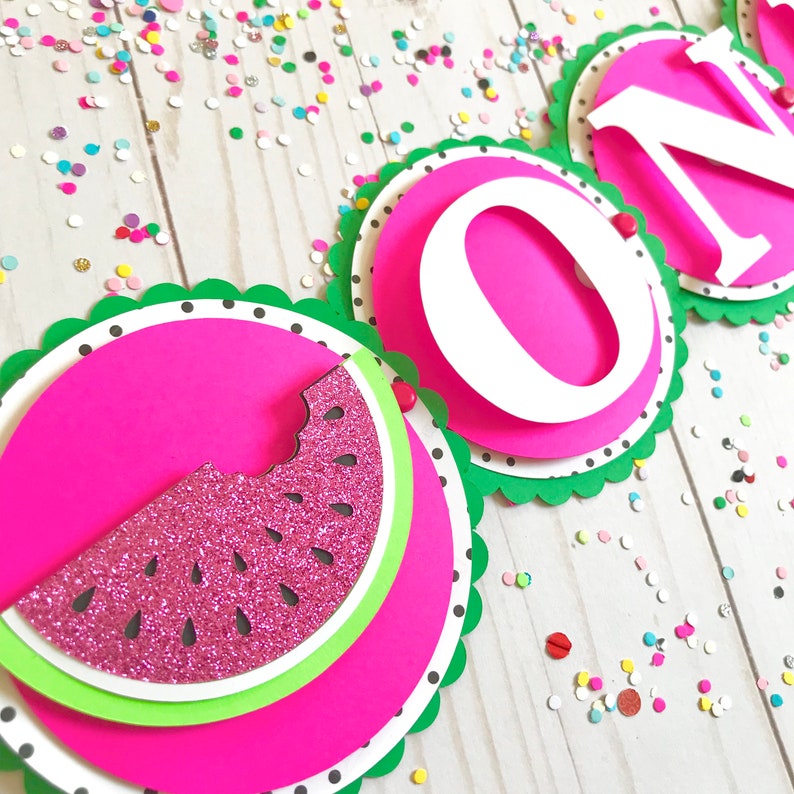 One In A Melon Birthday Melon Birthday Banner Etsy