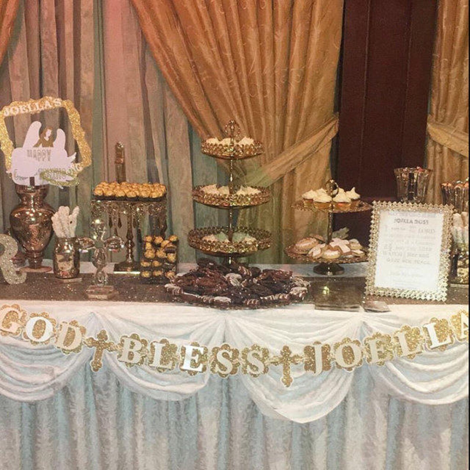 God Bless Banner BAPTISM Sign First Holy Communion Signs - Etsy