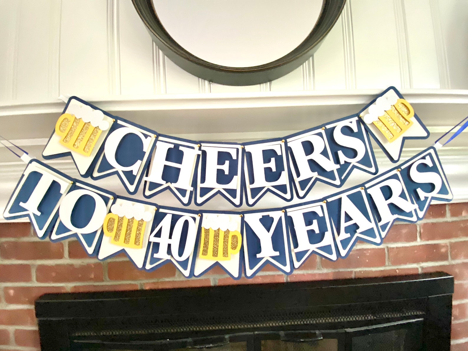 Cheers to 40 Years Banner Birthday Banner Birthday - Etsy