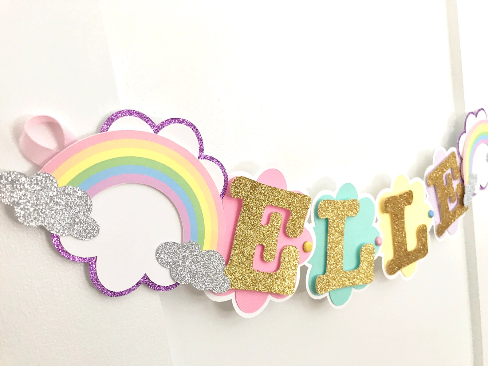 Rainbow Birthday Banner Rainbow Birthday Decorations | Etsy