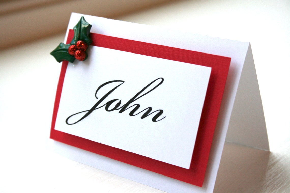 Christmas Dinner Table Cards Holiday Table Cards Food Labels - Etsy