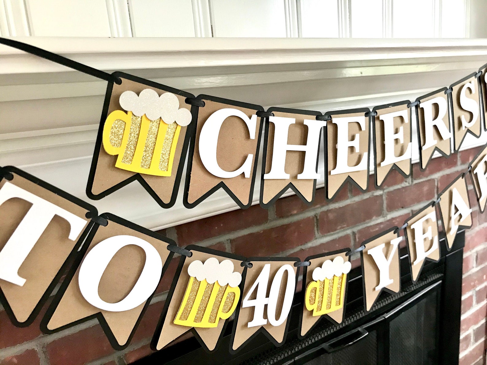 Cheers to 40 Years Banner Birthday Banner Birthday - Etsy