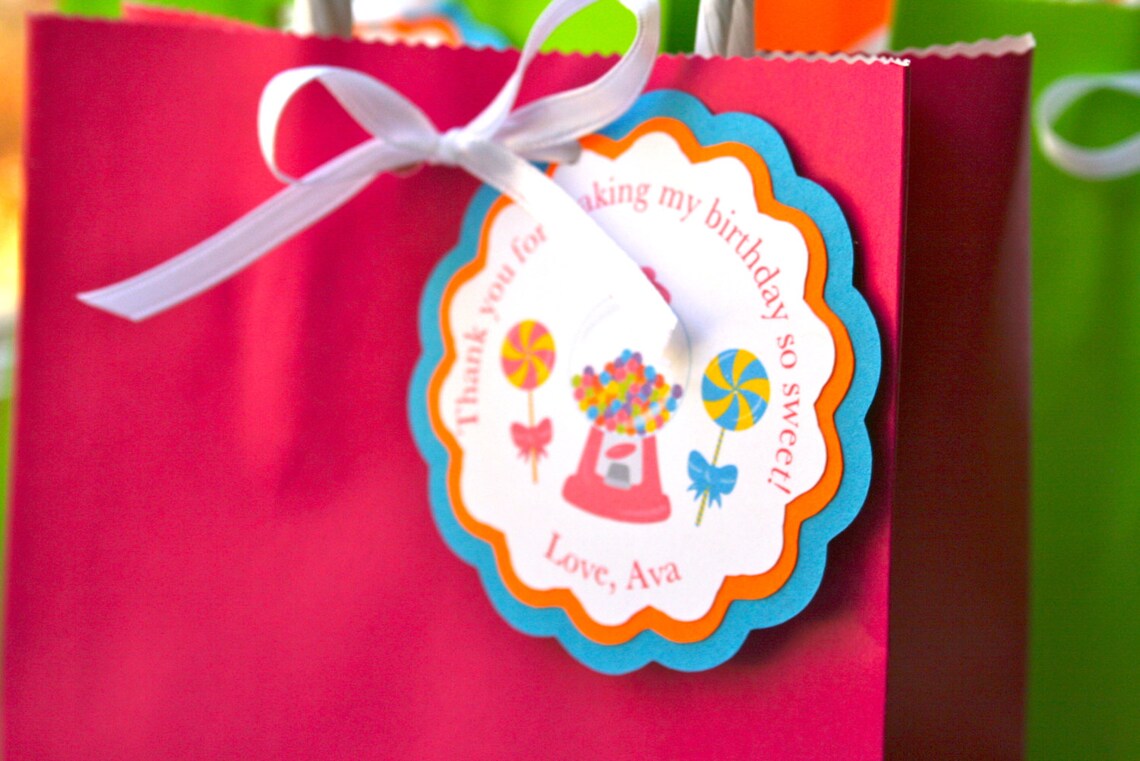 Candy Land Theme Party Thank You Gift Tags Goodie Bag Tags - Etsy