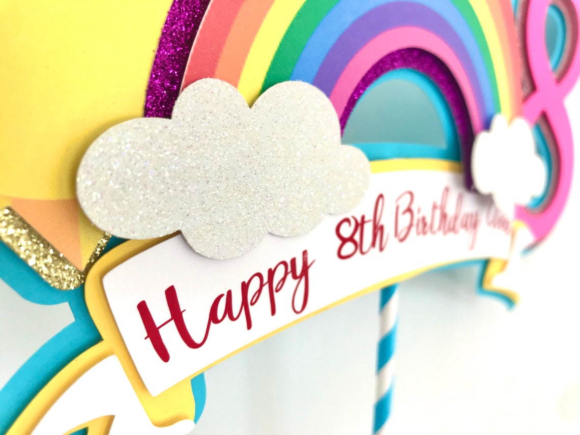 Rainbow Birthday Banner Rainbow Birthday Decorations - Etsy