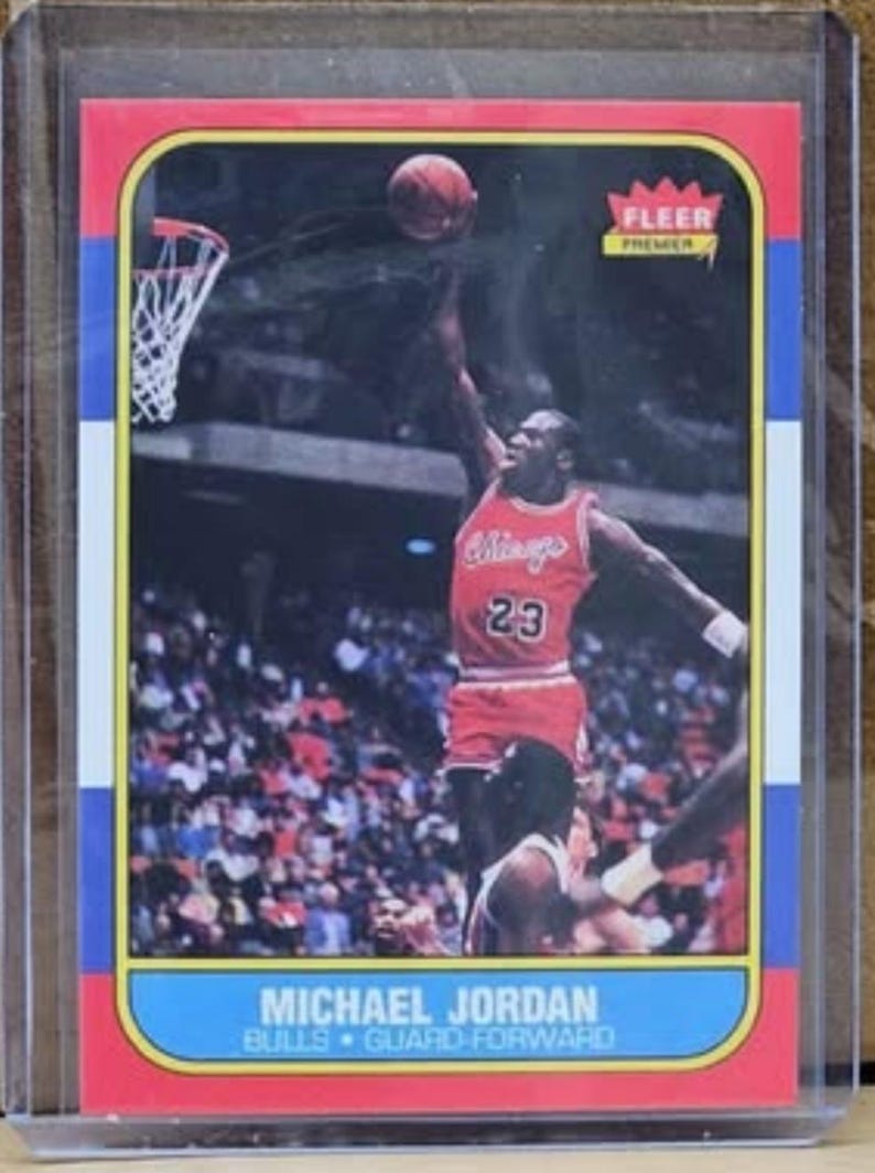 1986 Fleer Michael Jordan Rookie Card Reprint – NBA Bulls Memorabilia ...