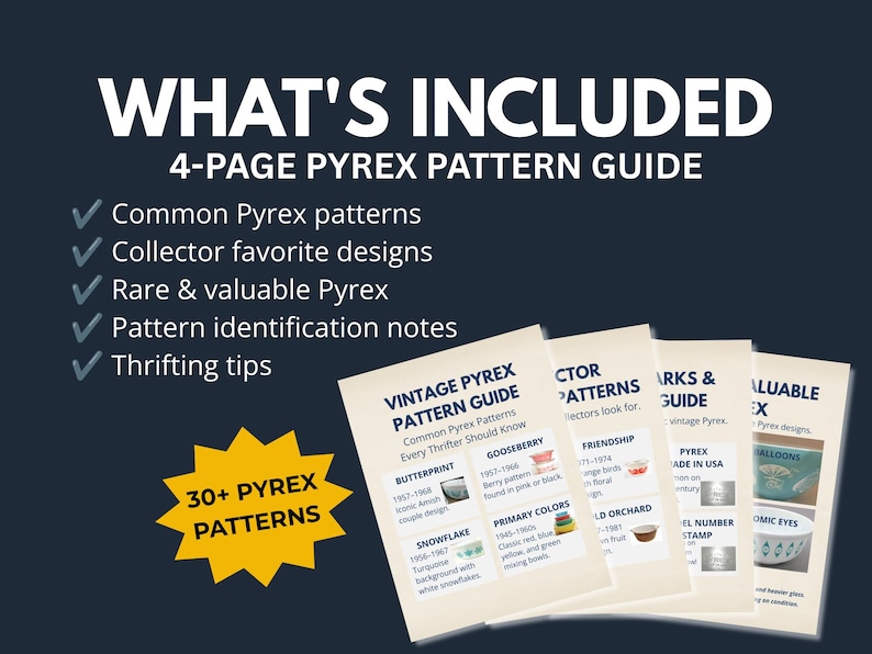 Vintage Pyrex Pattern Guide, Pyrex Identification Chart, Pyrex Pattern ...