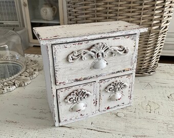 White Distressed Box - Etsy
