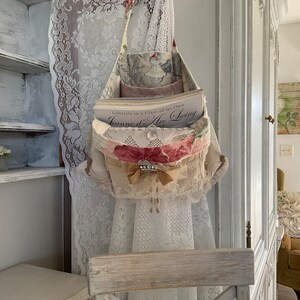 Vintage Inspired Wearable Art Purse Bag Tattered Lace Tote Bag ...