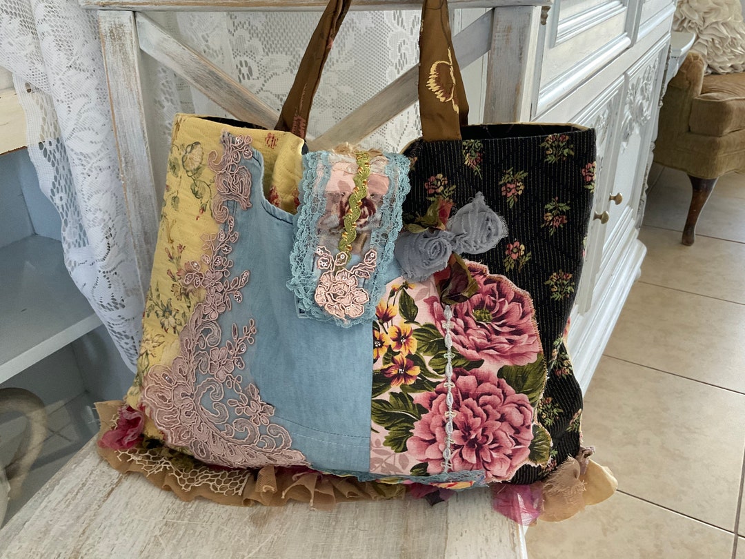 Bohemian Art to Wear Shoulder Bag, Unique Colorful Mori Girl Purse ...