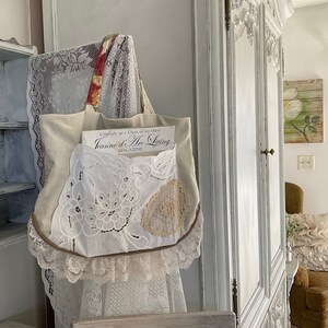 Vintage Inspired Wearable Art Purse Bag Tattered Lace Tote Bag ...