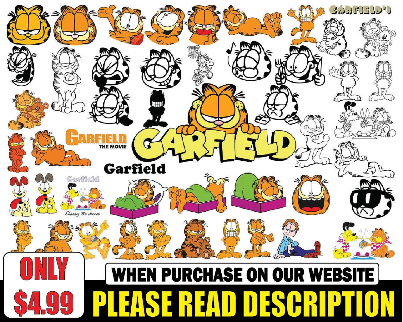 Bundle 49 Files Garfield Bundle Svg Garfield Svg Odie Svg - Etsy