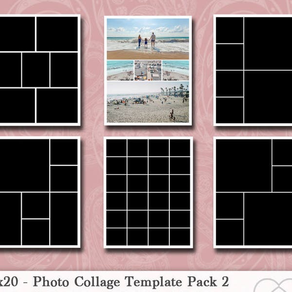16x20 Photo Collage Template Pack, Photo Template, Digital Design ...