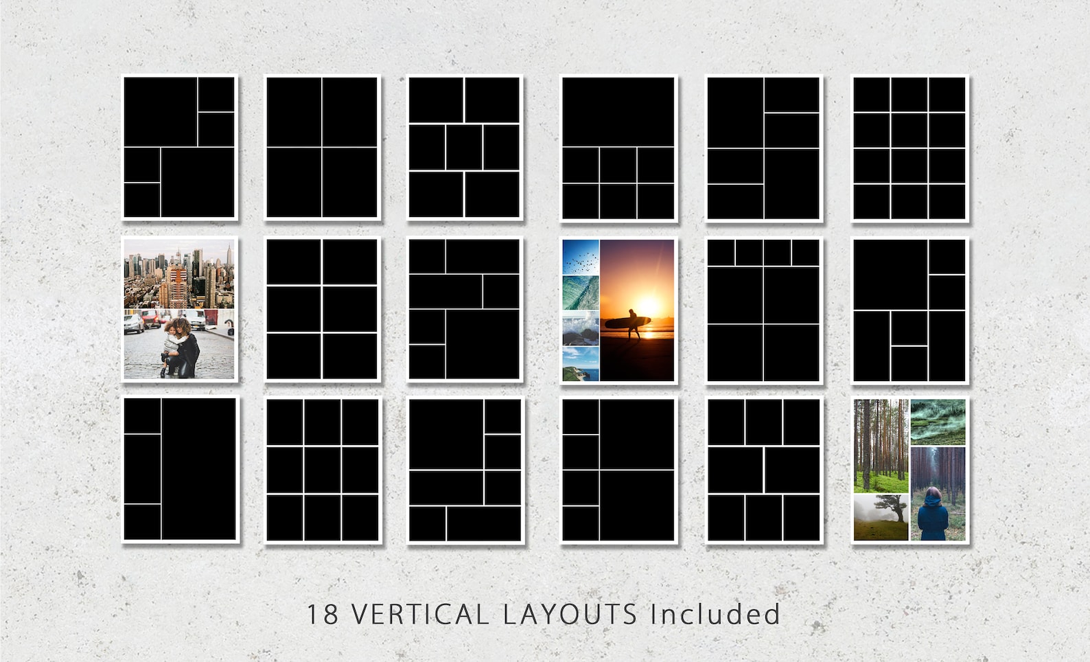 8x10 Photo Collage Template Bundle, 18 Vertical & 18 Horizontal Layouts ...