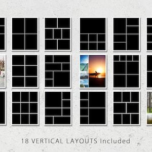 8x10 Photo Collage Template Bundle, 18 Vertical & 18 Horizontal Layouts ...
