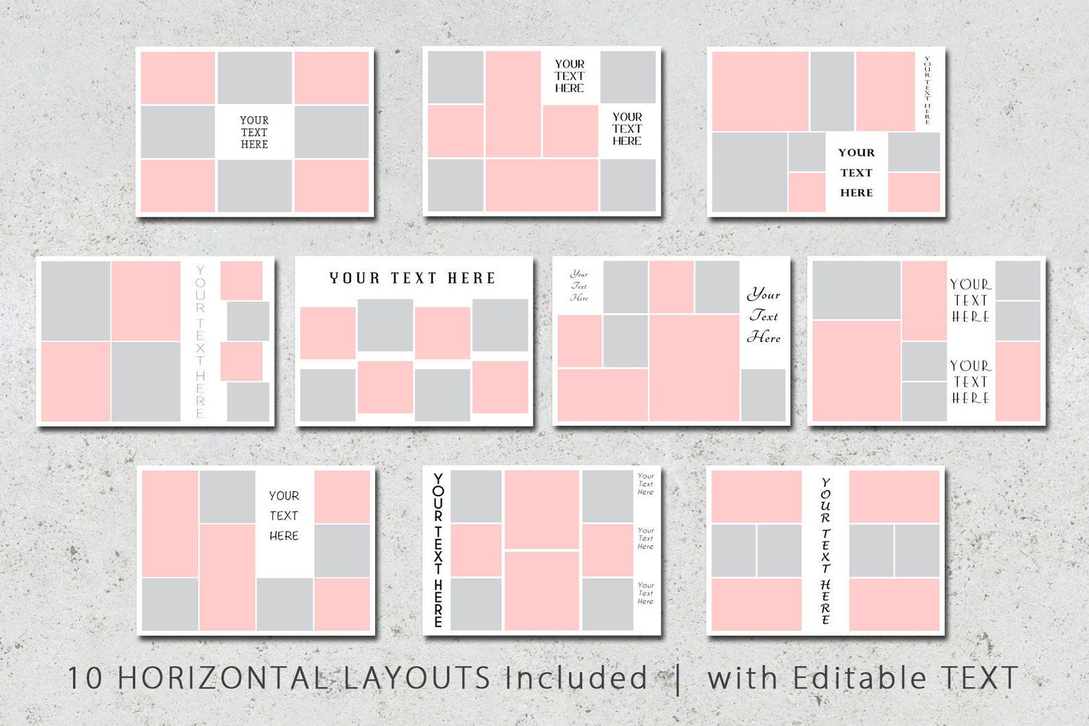 5x7 Photo Card Collage Template Pack, 20 Layouts (PSD) - Etsy