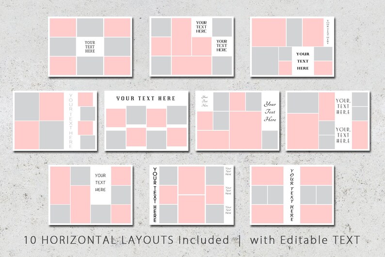 5x7 Photo Card Collage Template Pack, 20 Layouts (PSD) - Etsy