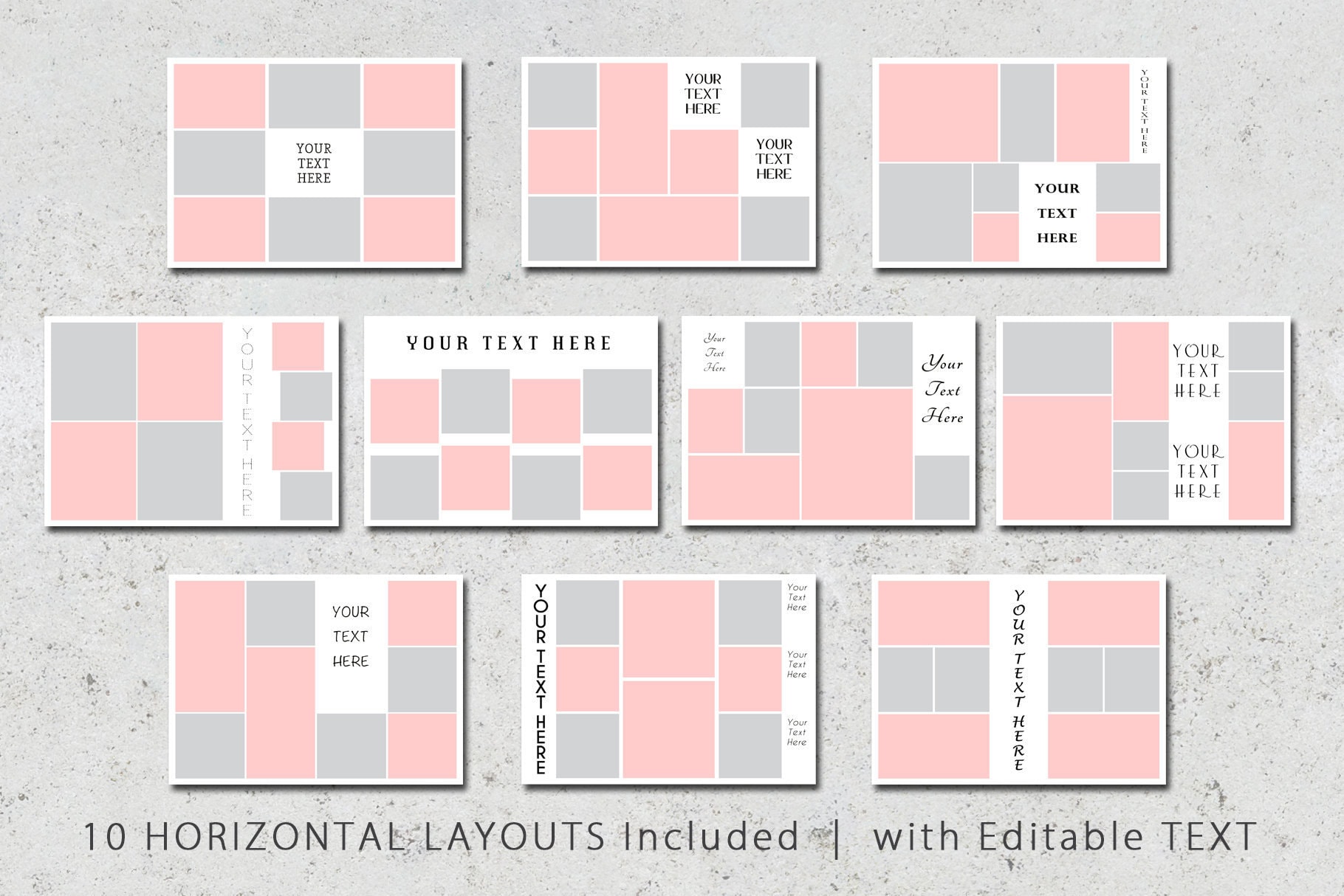 5x7 Photo Card Collage Template Pack 20 Templates Included - Etsy