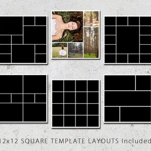 12x12 Digital Photo Collage Template Pack, Scrapbook Templates ...