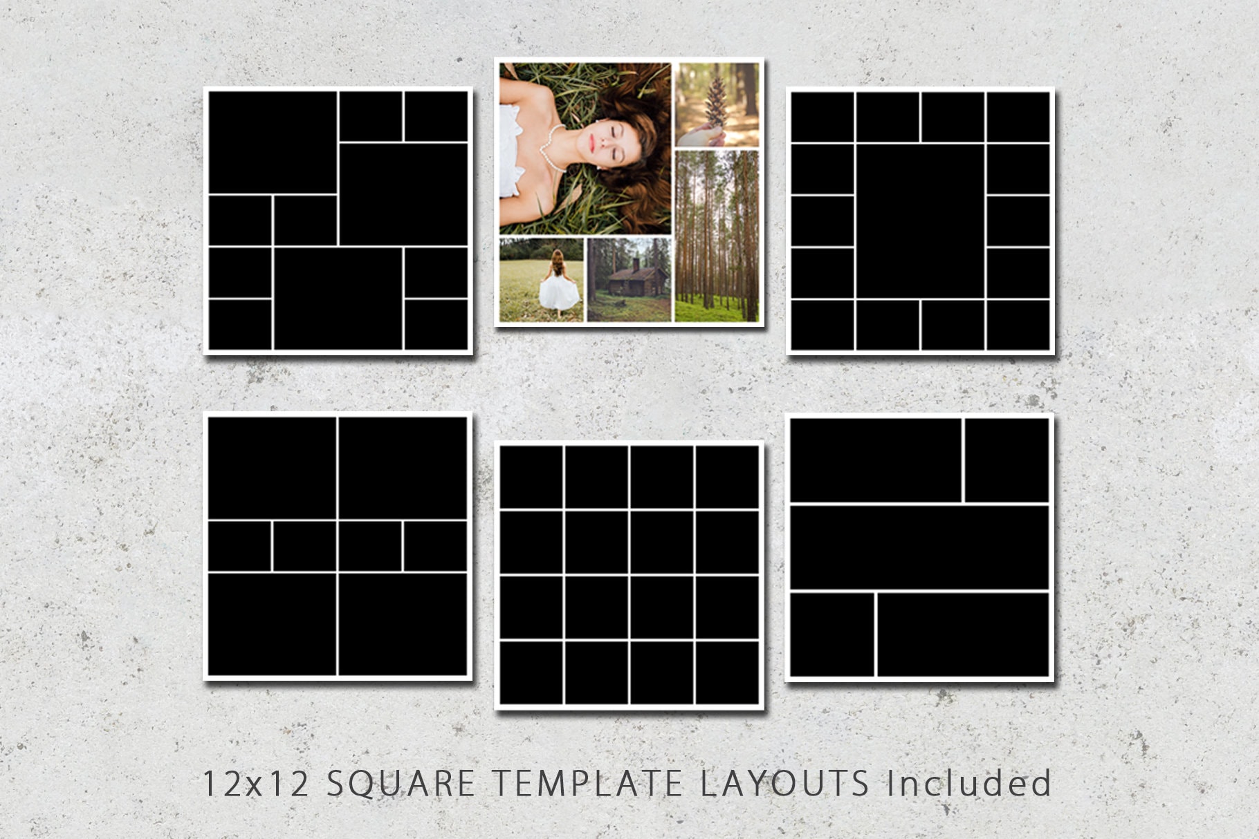 12x12 Digital Photo Collage Template Pack Scrapbook - Etsy