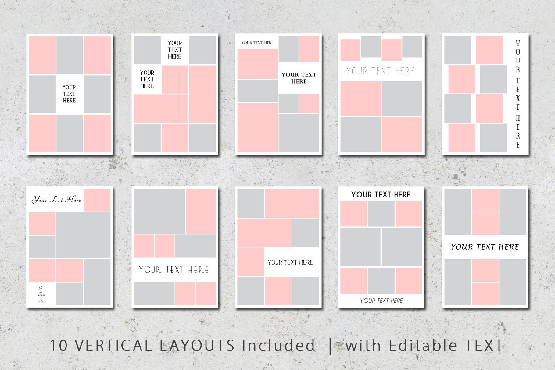 5x7 Photo Card Collage Template Pack, 20 Layouts (PSD) - Etsy