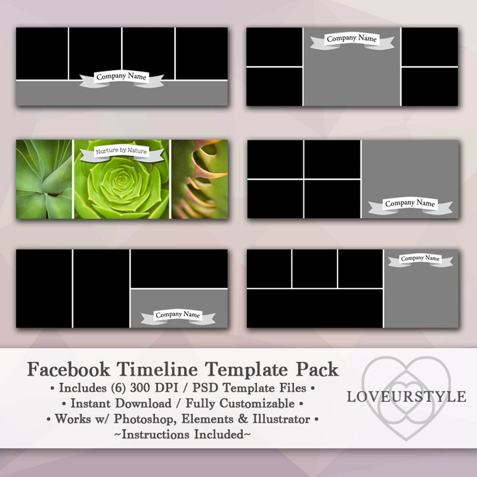 Facebook Timeline Template, Template Pack, Timeline Cover, Facebook ...