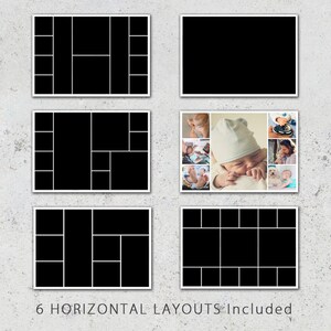 5x7 Photo Template Pack, 12 Templates, Photo Collage, Photoshop, Photo ...