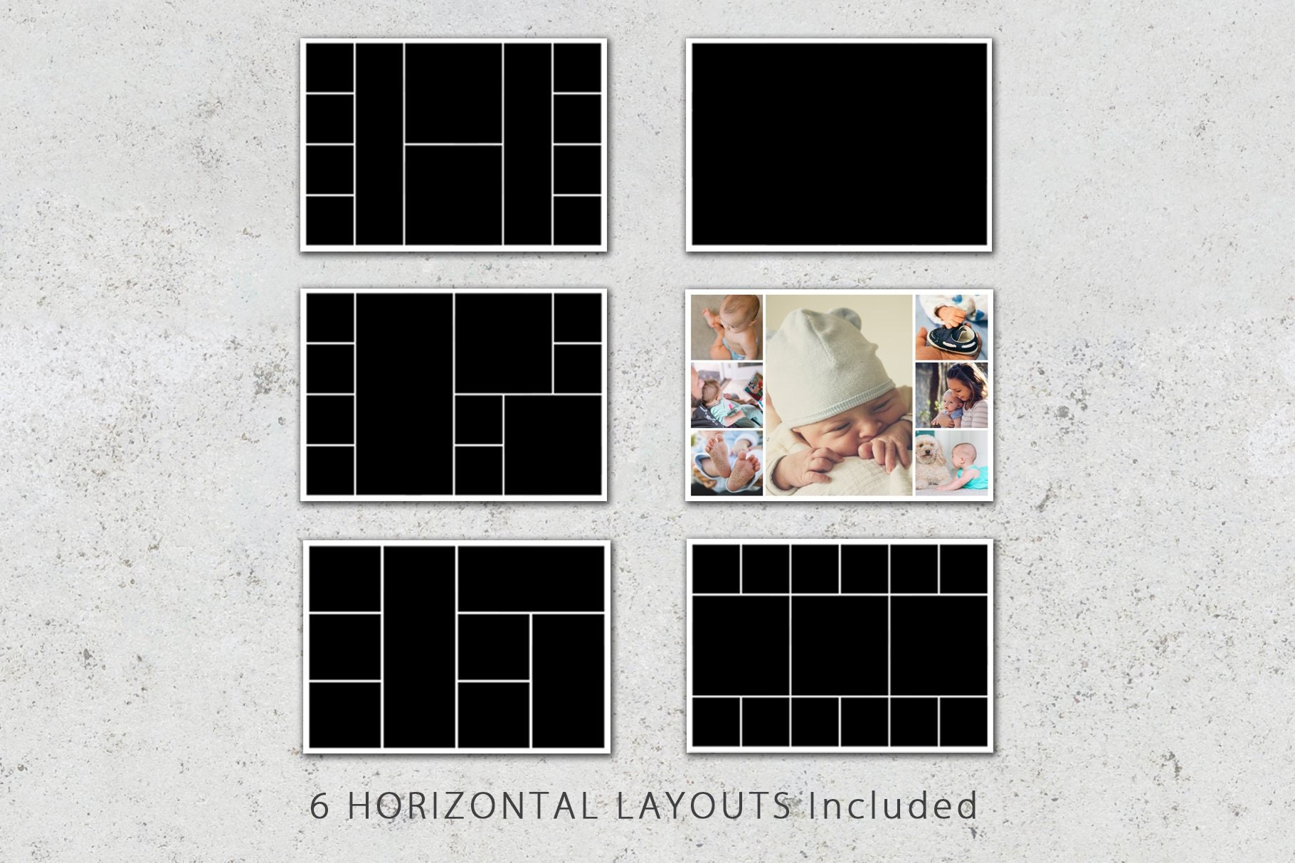 5x7 Photo Template Pack, 12 Templates, Photo Collage, Photoshop, Photo ...