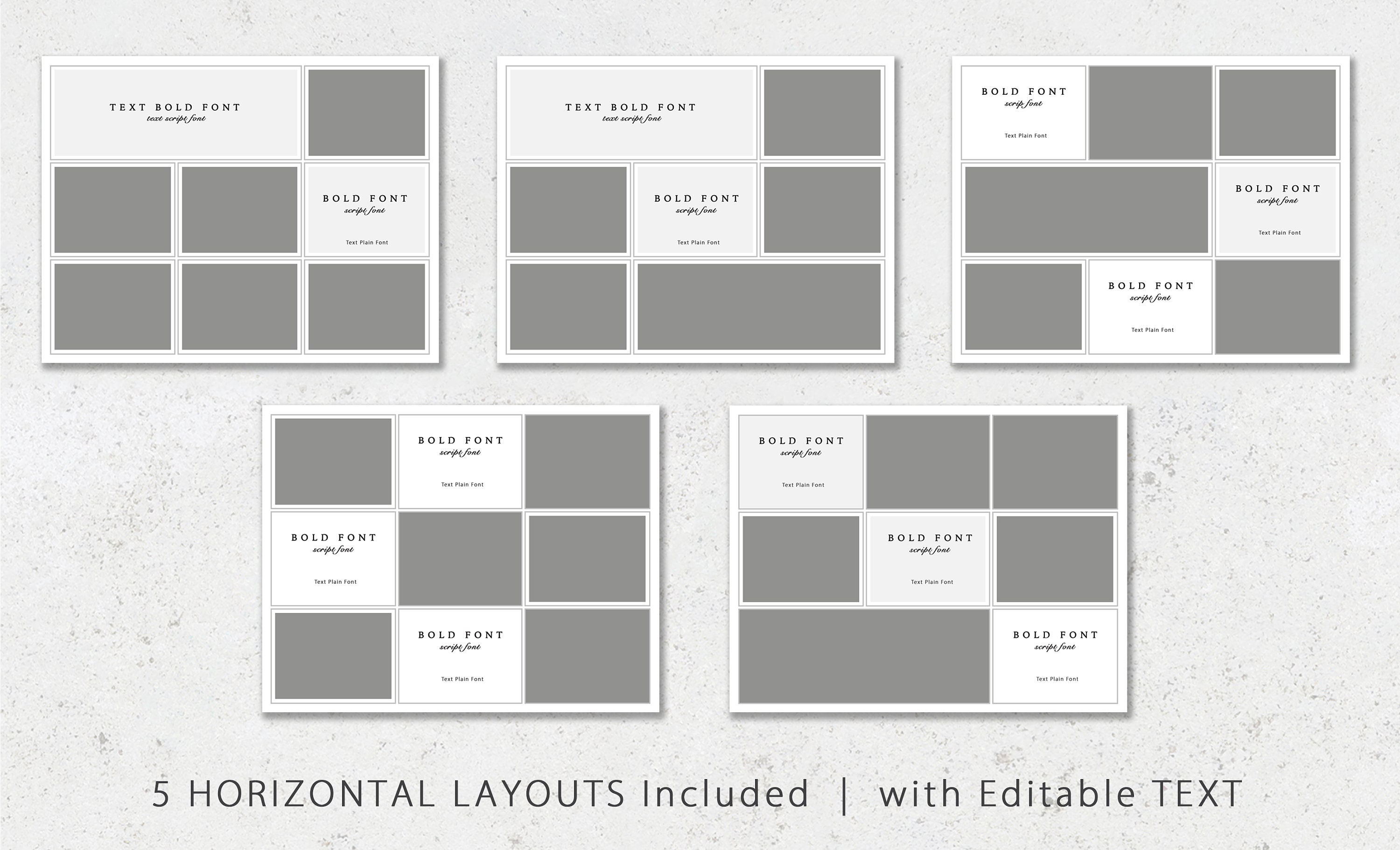 11x8.5 Landscape Photo Album Templates, Collage Layout (PSD) - Etsy