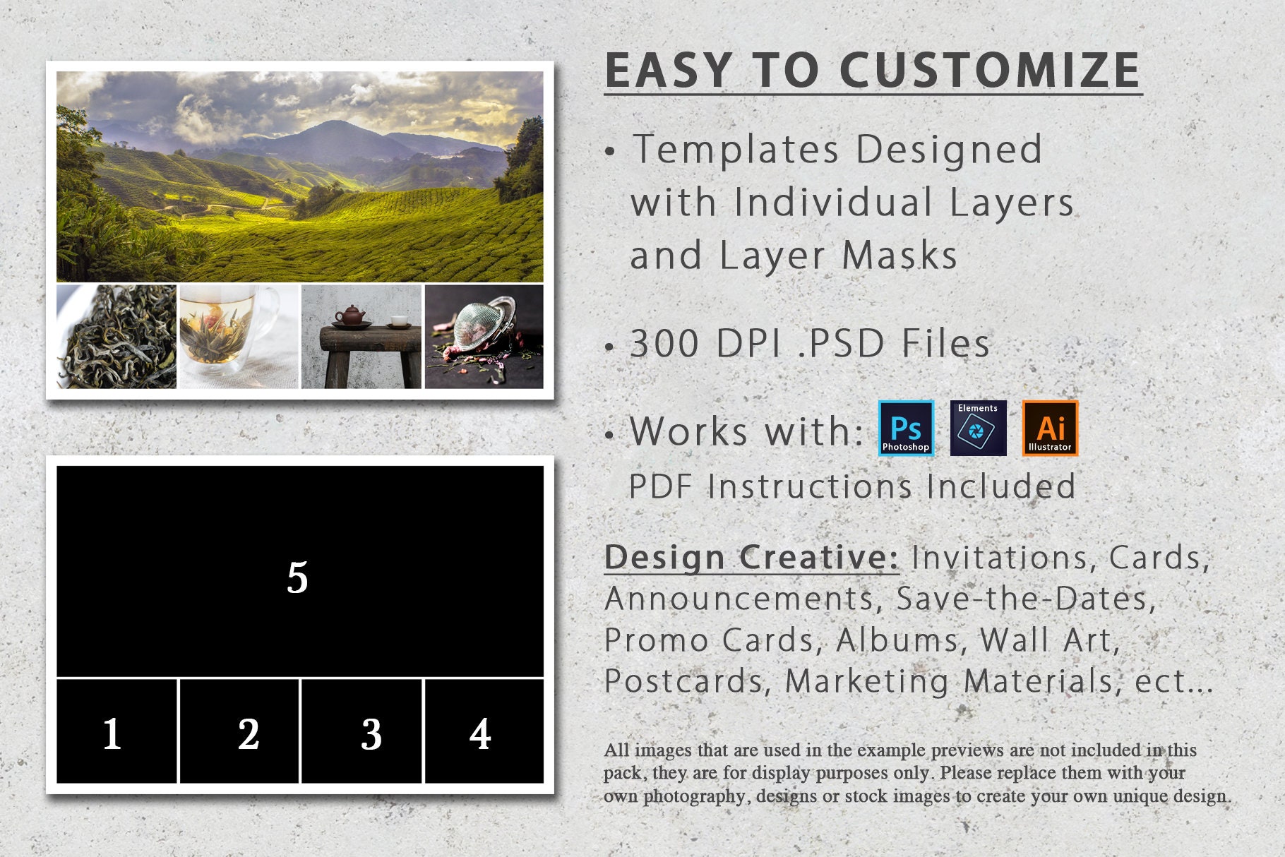 4x6 Photo Template Pack, 12 Photo Card Templates, Photo Collage ...