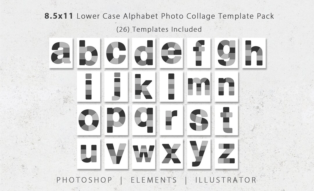8.5x11 Photo Template Pack, Alphabet Templates, Lower Case Letters ...