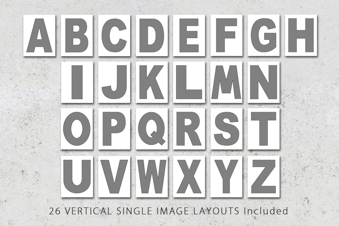 5x7 Photo Template Pack Alphabet Template Pack Letter - Etsy