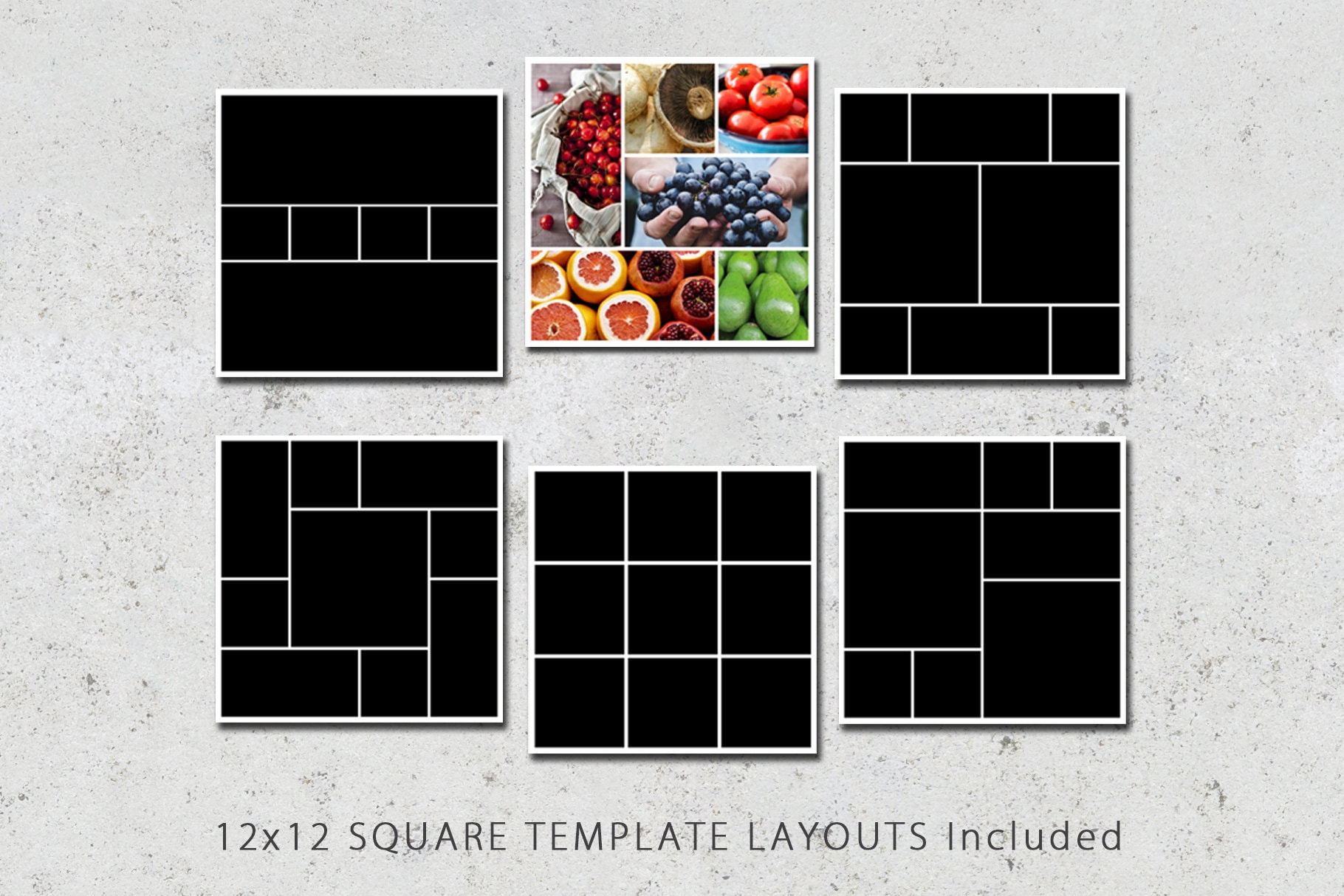 12x12 Digital Photo Collage Template Pack Scrapbook - Etsy