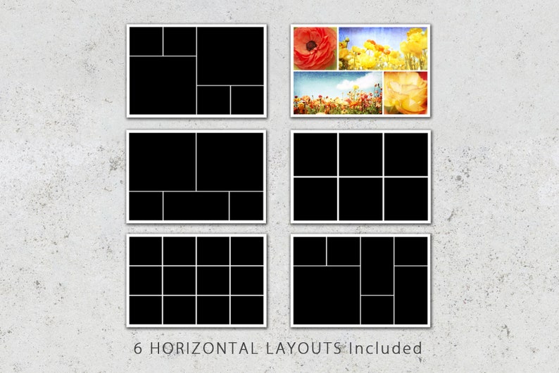 4x6 Photo Template Pack, 12 Photo Card Templates, Photo Collage ...