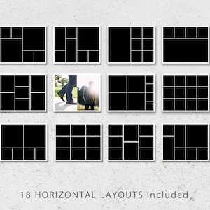 8x10 Photo Collage Template Bundle, 18 Vertical & 18 Horizontal Layouts ...