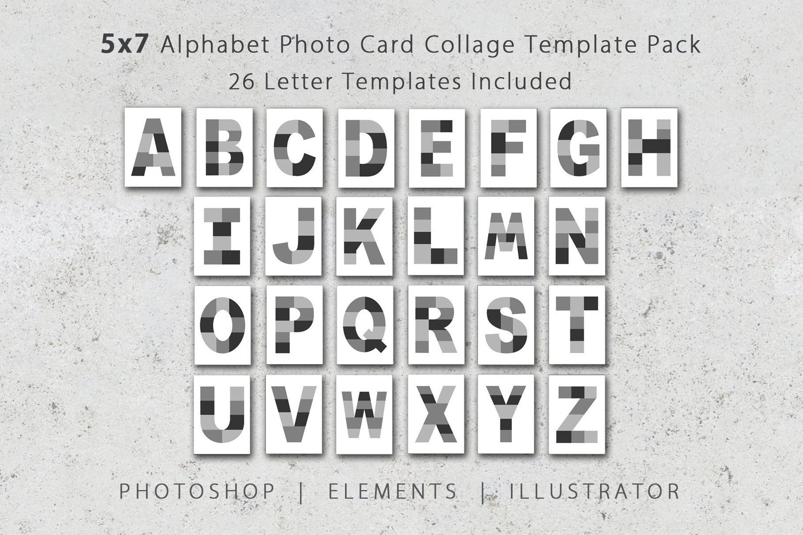 5x7 Photo Template Pack Alphabet Template Pack Letter - Etsy