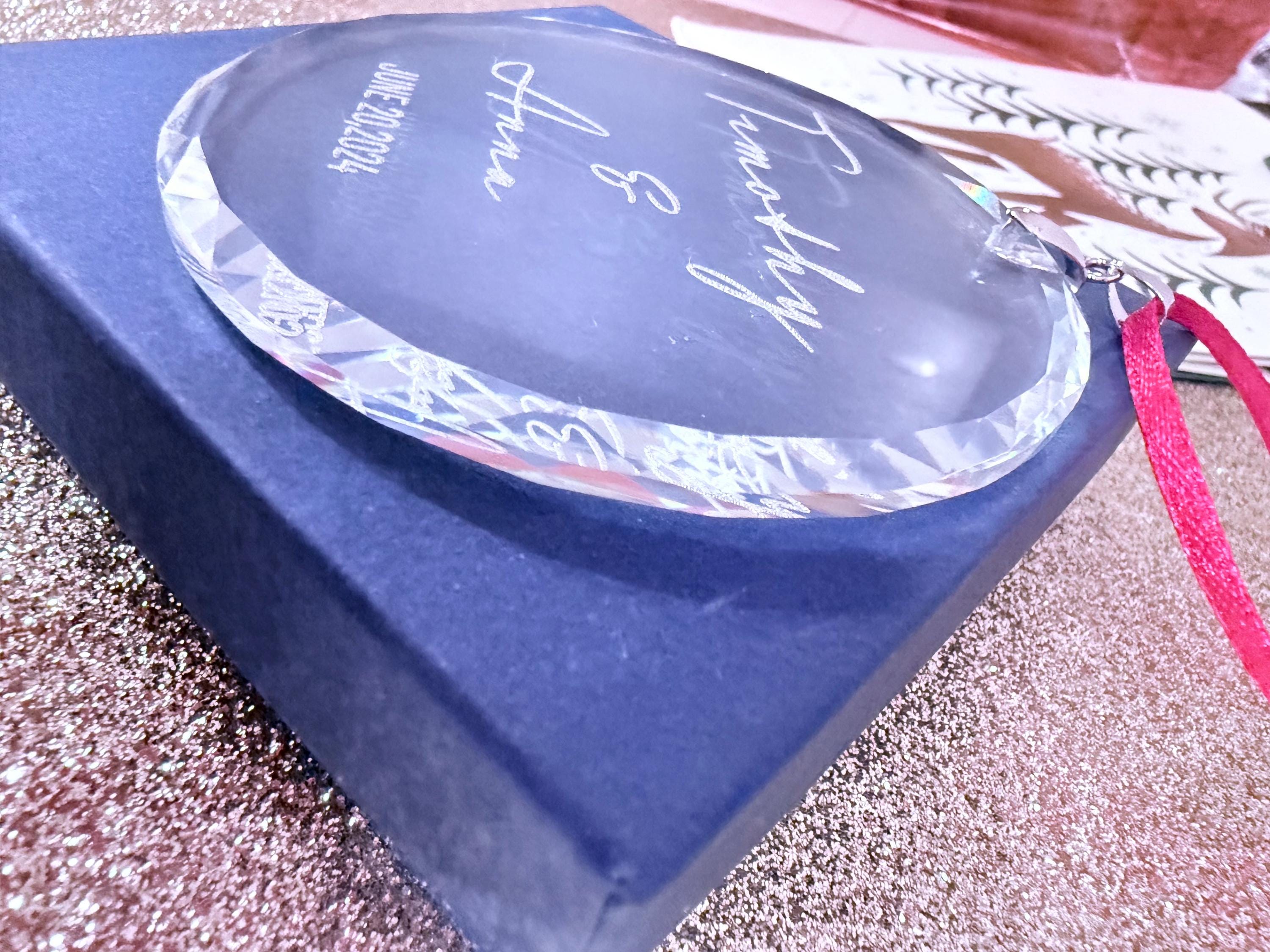Custom Crystal Ornament Personalized With Your Names and Special Date ...