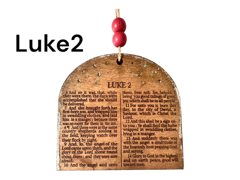 Luke 2 Bible Scripture Verses Nativity Christmas Ornament Jesus Birth ...
