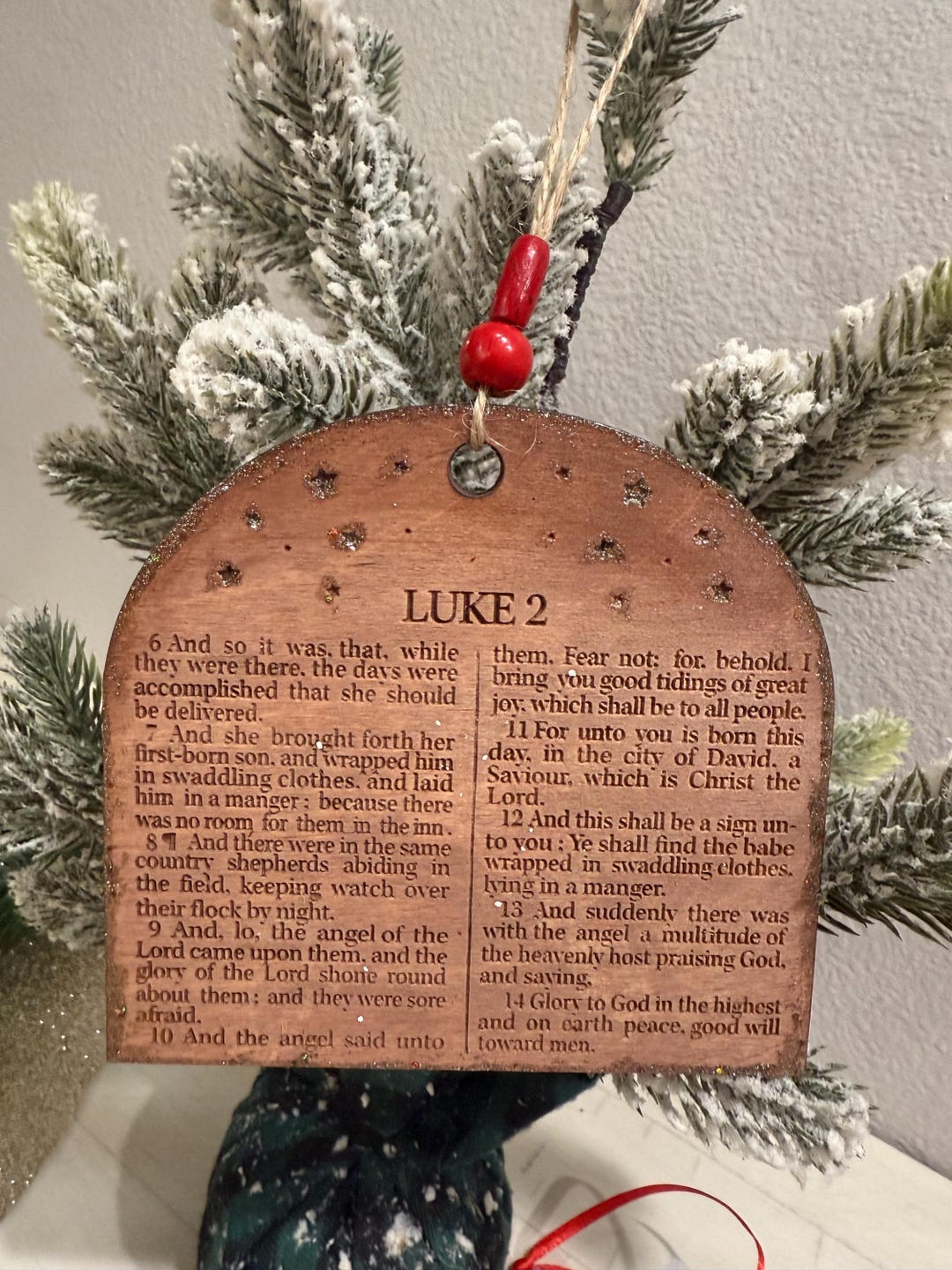 Luke 2 Bible Scripture Verses Nativity Christmas Ornament Jesus Birth ...