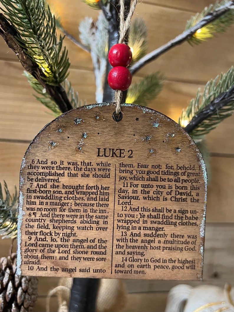 Luke 2 Bible Scripture Verses Nativity Christmas Ornament Jesus Birth ...