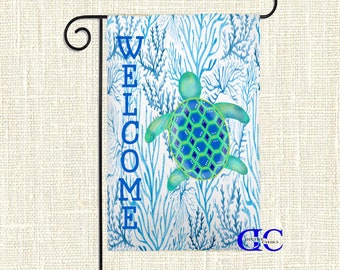 Sea Turtle Garden Flag - Etsy