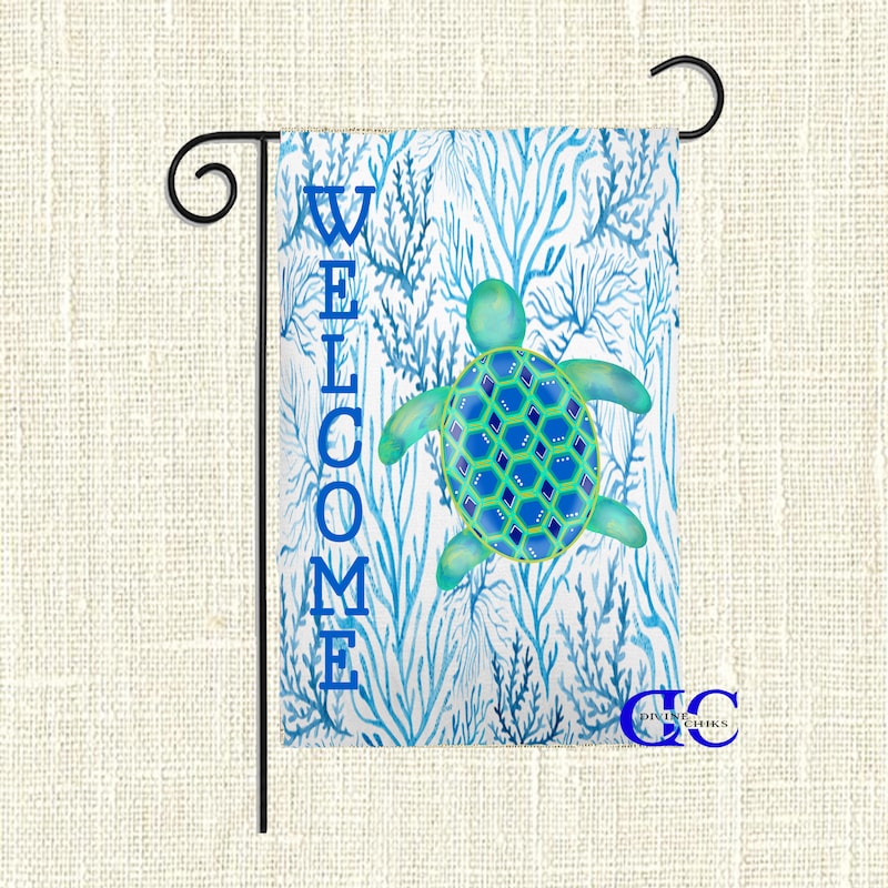 Sea Turtle Garden Flag - Etsy