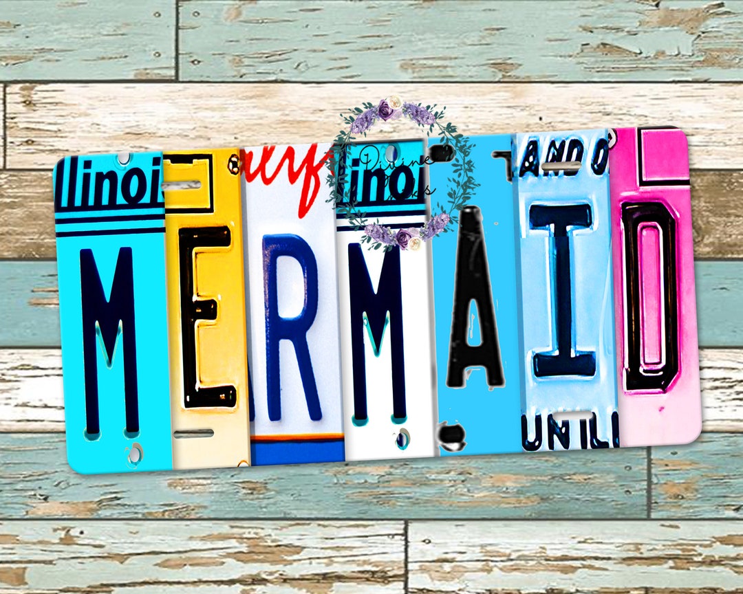 Mermaid License Plate, Beach Mixed License Plates, Realistic Looking ...