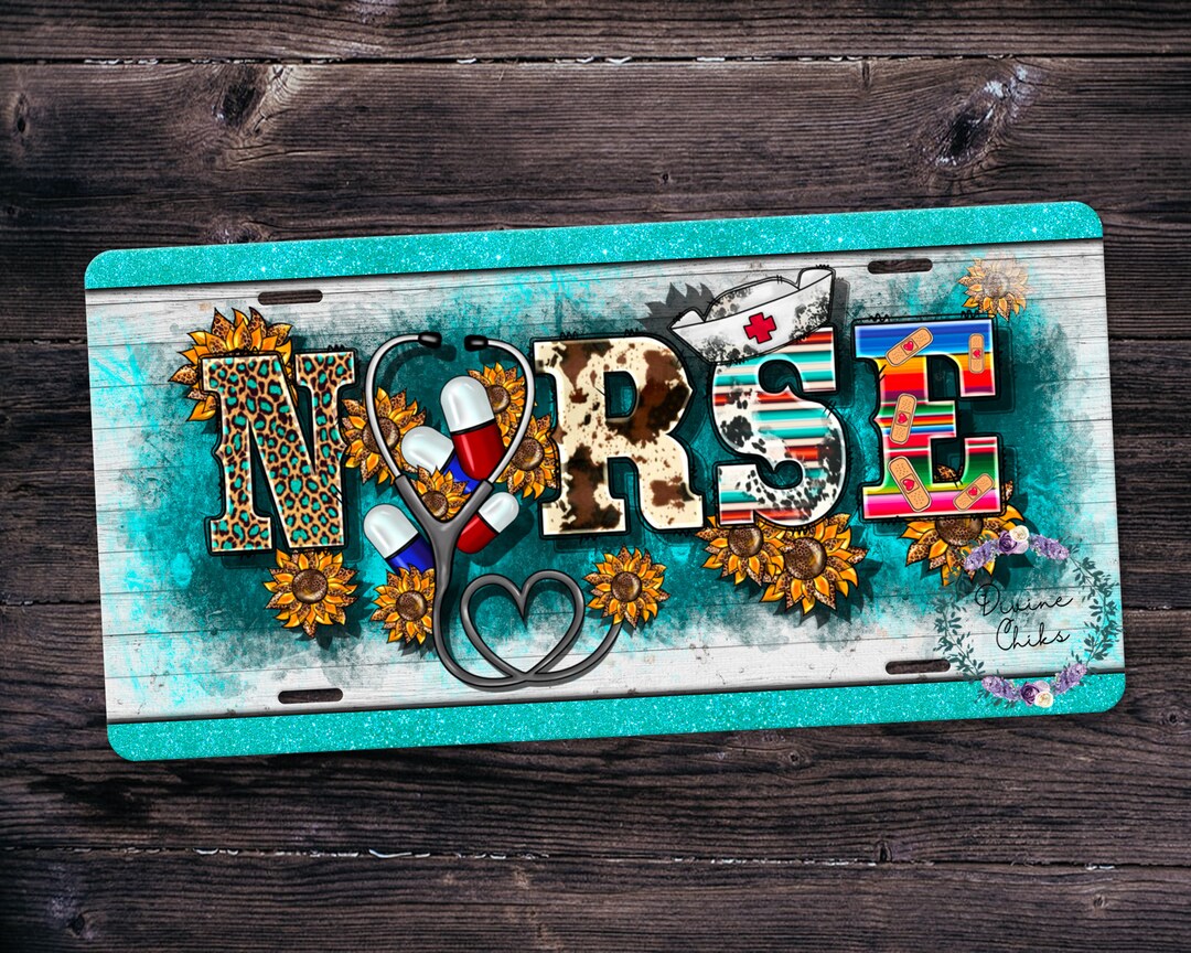 Western Nurse Aluminum License Plate: Boho Car Decor - Etsy